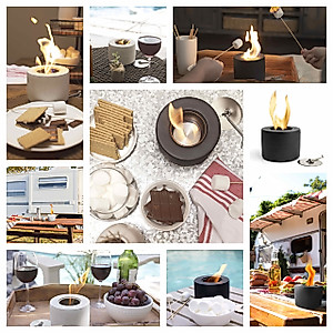 Ang Lifestyle Products Tabletop Fire Pit Rubbing Alcohol Fireplace Fireplace for Indoor and Outdoor Small Mini Smores Maker Mini Fire Pit Concrete Bowl Fire Pit Bowl Black