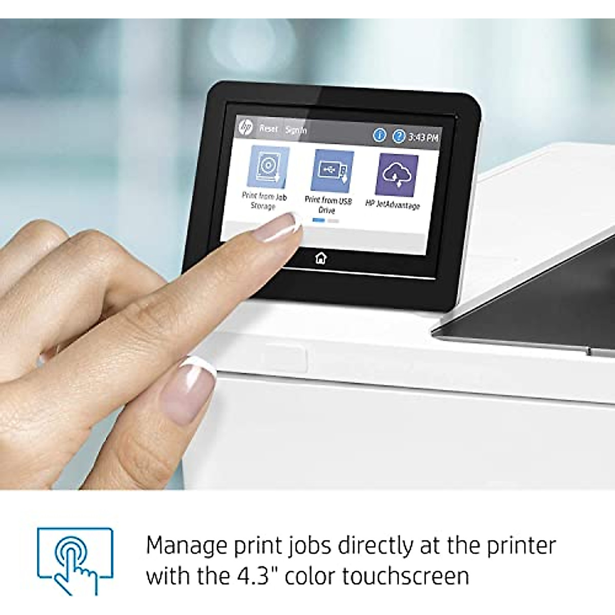 HP Laserjet Enterprise M611dn Single-Function Wired Monochrome Laser Printer, White - Print only - Ethernet, USB, 4.3" Touchscreen, 65 ppm, 1200x1200 dpi, Auto Duplex Printing - Cbmou External Webcam