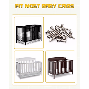 Crib Screws Hardware Replacement Kit - 28 Set Baby Bed Frame Bolts &Barrel Nuts Set for Delta/Graco/Dream On Me,M6x20/40/60/80 mm Hex Drive Socket Cap Screws Barrel Nuts