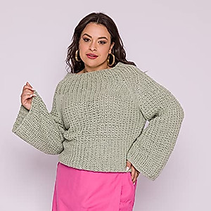 Circulo Inlove Chunky Yarn, 100% Brazilian Cotton Yarn - Baby Yarn for Crocheting Soft, Yarn for Crocheting & Knitting - Crochet Yarn, Pack of 1 Hank of 137 yds (5745 - Eucaliptus)