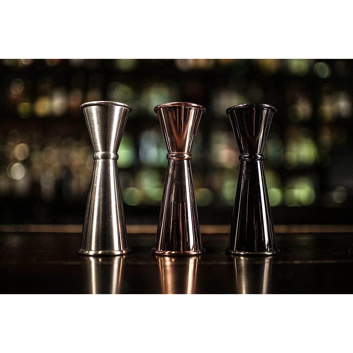 BARIANTTE Black Cocktail Jigger for Bartending, Double Jigger 2 oz 1 oz, Cocktail Measuring Cup Shot Measure Jigger, Bar Japanese Jigger with Measurements Inside, Liquor Measuring Jigger