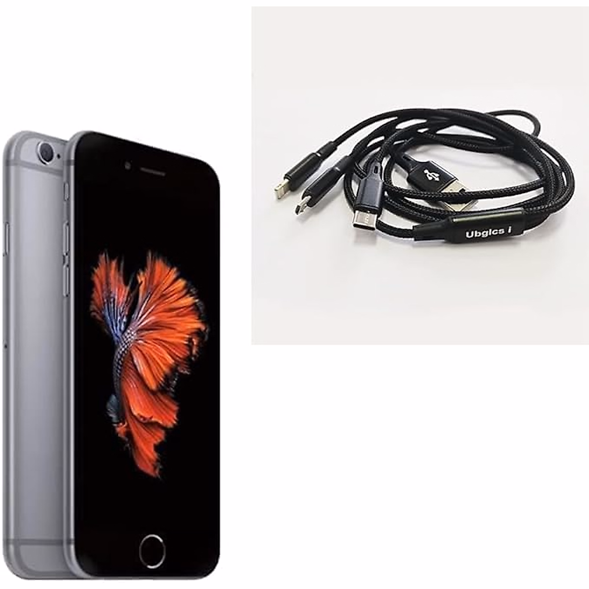 Ubglcs i Phone 6S 64GB Unlocked-Space Gray+ Three in One Charging Cable Black
