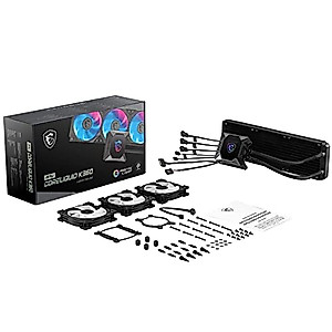 MSI MPG CoreLiquid K360 - AIO CPU Liquid Cooler - 2.4" LCD Screen - 360mm Radiator - Triple 120mm ARGB PWM Fans