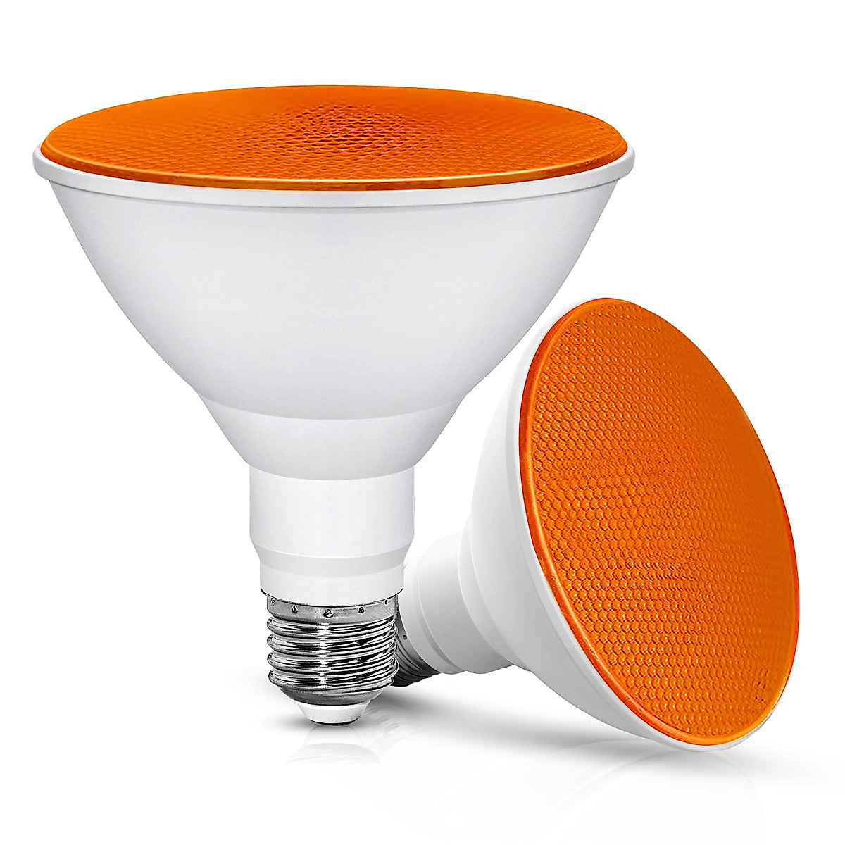 LED Par38 Flood Orange Light Bulb - 150W Equivalent Halloween Flood Lighting, 15W E26 Base Orange LED Lights, for Halloween Party Decoration, Porch, Home Lighting, Holiday Lighting Outdoor, 2 Pack