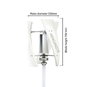 HENGJINGTR DC 12V-48V 1000W Wind Turbine Generator Kit with Charge Controller Windmill Power Vertical Wind Turbine Wind Generator & Controller for Hybrid Solar Wind System,12v