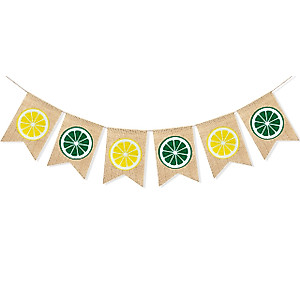 Uniwish Lemon Slices Banner Garland Lemonade Stand Decorations Lemon Theme Bridal Shower Birthday Hanging Bunting Home Outdoor Decor