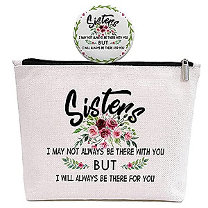 GevGuxLuo Sister Gifts from Sisters -Sister Birthday Gifts -Christmas Gift for Sister In Law Big/Little Sister -Sisters Makeup Bag Gift -I Will Always Be There for You