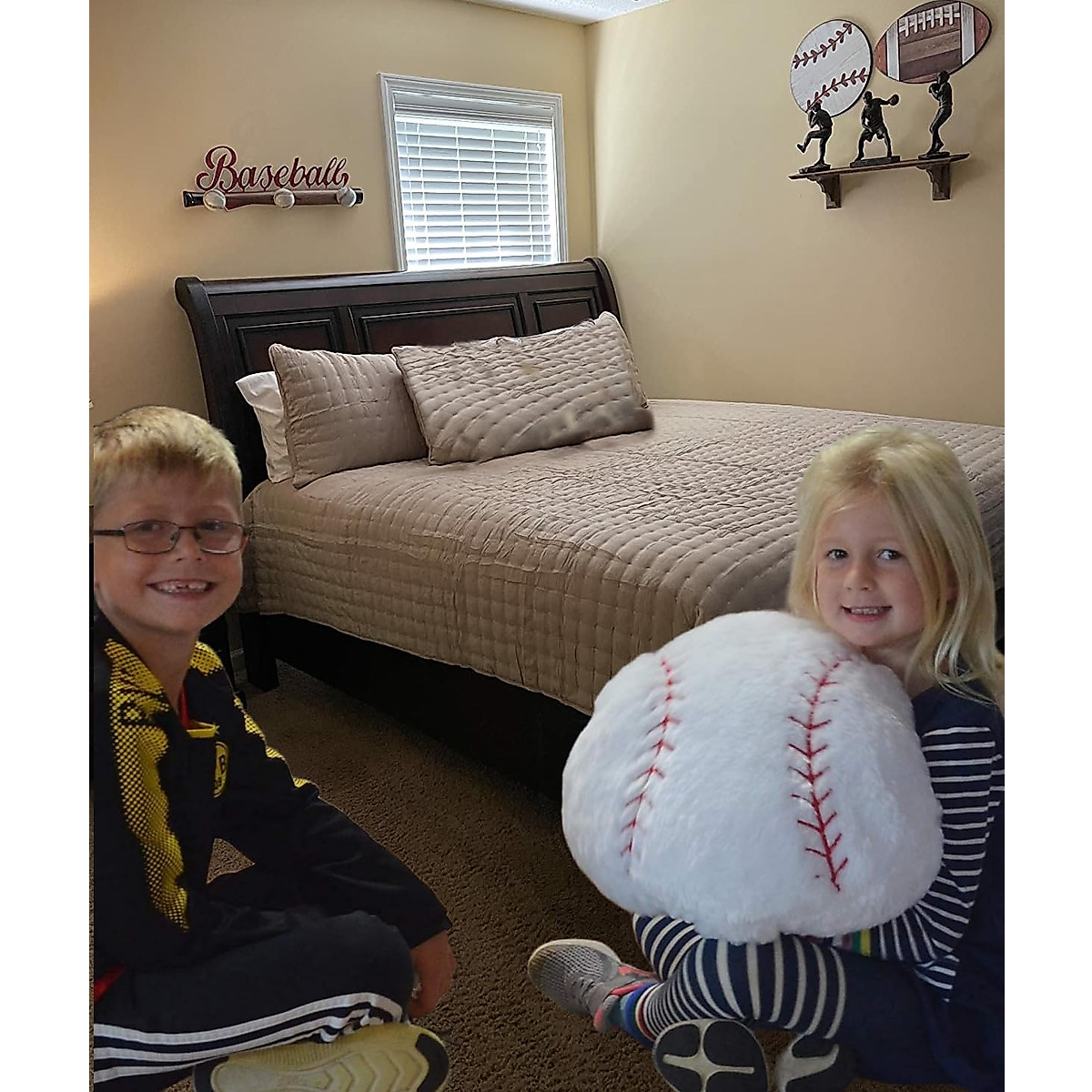 Baseball Pillow Boys Sports Room: Soft Softball Throw Plush Gifts - Play Stuff Ball Toys Decor Age 8-12