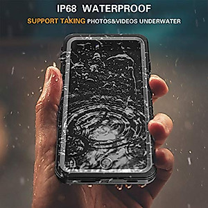 Huakay iPhone SE 2022 Case/SE 2020 Case/iPhone 7/8 Case Waterproof Shockproof,with Built-in Screen Protector,Full Body Heavy Duty Protective Phone Case for iPhone SE/8/7(Black/Clear)