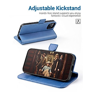 OCASE Compatible with iPhone 13 Wallet Case, PU Leather Flip Folio Case with Card Holders RFID Blocking Kickstand [Shockproof TPU Inner Shell] Phone Cover 6.1 Inch 2021 (Light Blue)