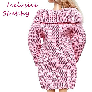 BJDBUS Pink Winter Turtleneck Sweater Clothes for 11.5 inch Girl Doll Accessories