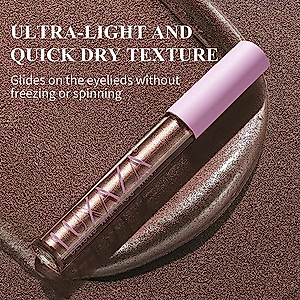LUXAZA Neutral Brown Liquid Eyeshadow Set, 5Pcs - Long Lasting, Highly Pigmented, Quick-Drying Sparkling Eye Shadow Makeup, Multi-Use, Travel Friendly