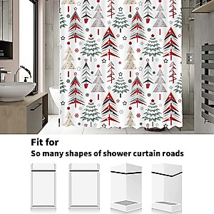 MEHOFOND Christmas Xmas Tree Winter Snowflake Pattern Shower Curtain for Bathroom Decor Washable Durable Fabric 72x72 in