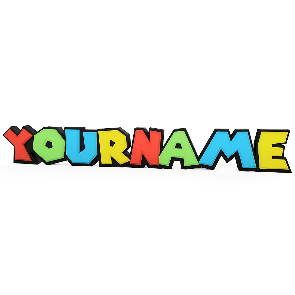 Custom Mario Inspired Nameplate, 3D Printed Font Name, Teacher Desk Plaque, Kid Themed Playground Sign, Baby Nursery Crib Letters, Personalized Kart Gamer Gift - Customizable (Mario v2)