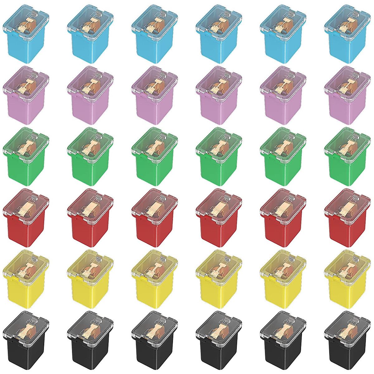Joinfworld 36Pcs Jcase Fuse Assortment Kit Automotive Low Profile Box Shaped Micro Cartridge Fuses(20A, 30A, 40A, 50A, 60A, 80A) for Ford Chevy/GM Nissan and Toyota Pickup Trucks Cars SUVs