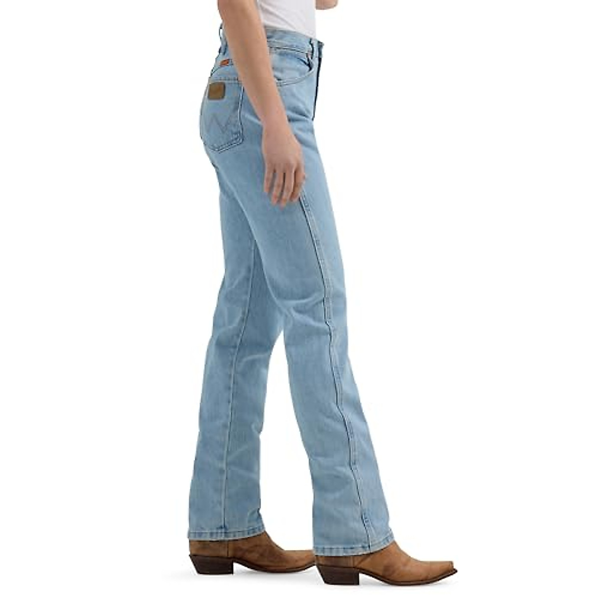 Wrangler womens Cowboy Cut Natural Rise Slim Fit Tapered Leg Jeans, Bleach, 9-34 US