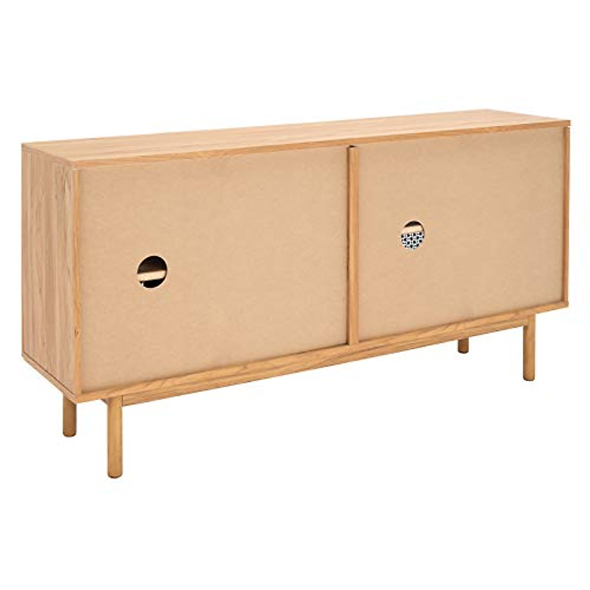 Safavieh Home Collection Piran Oak and Gold 4-Door 2-Shelf Media (65-inch Flat Screen) TV Stand