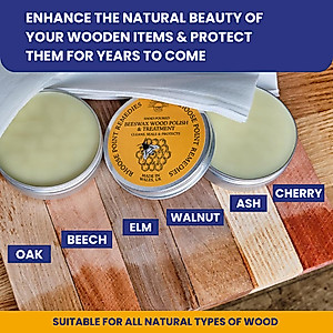 Beeswax Furniture Polish & Conditioner for Wood Enhances the Natural Beauty of Oak Pine Beech & More Seals & Protects for a Perfect Finish Bees Wax Polish (Natural, 3.4 Fl Oz)
