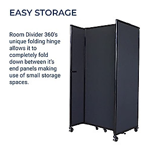 Versare Straightwall Sliding Portable Wall Partition | Freestanding Office Dividers | Locking Wheels | Temporary Room Separator | 7'2'' Wide x 7'6'' Tall Beige Fabric Panels