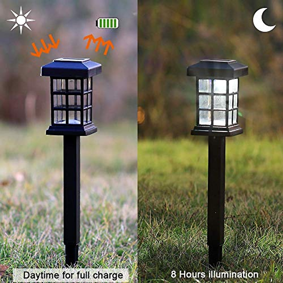 MAGGIFT 12 Pack Solar Pathway Lights Outdoor LED Solar Powered Garden Lights for Lawn, Patio, Yard, Walkway, Driveway