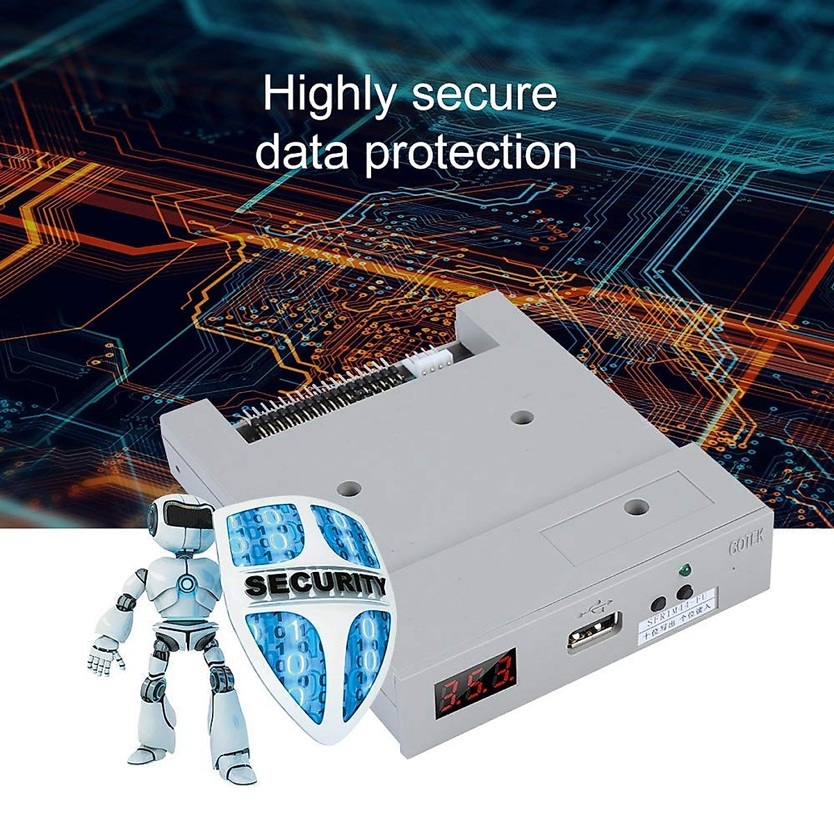 fosa Floppy & Tape Drives SFR1M44-FU USB Floppy Drive Emulator for Embroidery Machine Plug and Play Floppy to USB Converter with 3.5In 1.44MB 34-Pin Floppy Disk Driver Interface