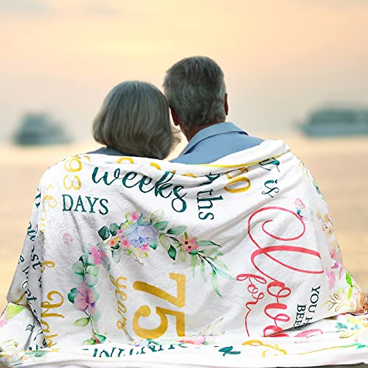 75th Birthday Gifts for Women 75th Birthday Decoration Gifts for Women Blanket for 75th Birthday 75 Birthday Gifts for Women Mom Blanket Gifts for Mom from Daughter Throw Blanket 60x50 inches