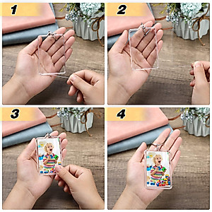 Yaomiao Acrylic Photo Frame Keychain Holder Photo Picture Insert Blank Keyring for DIY Craft(2 x 3 Inch,50 Pieces)