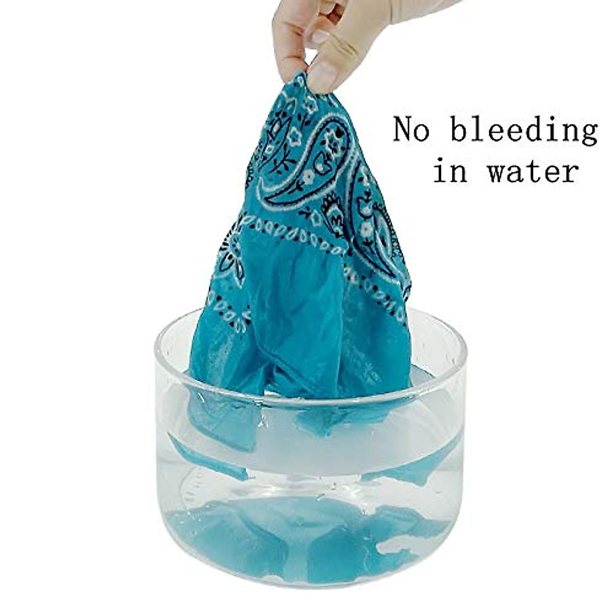 Vamqor 12pcs Bandana for women and men 100% Cotton Custom Fashion Paisley Design Multifunctional Outdoor Square Handkerchief（White）