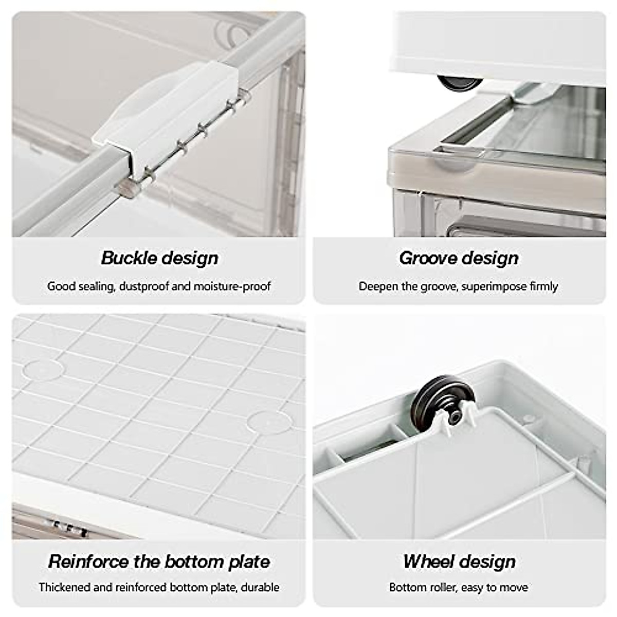 YUEHUA Collapsible Storage Bins with Lids, 40 Liter Large Storage Bins with Lids, Plastic Storage Bins, Plastic Tote for Home/Bedroom/Kitchen/Office/Travel