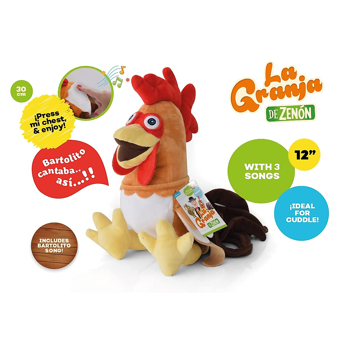 La Granja De Zenon Gallo Bartolito 14 in. Musical Plush Granja de Zenón El Reino Infantil
