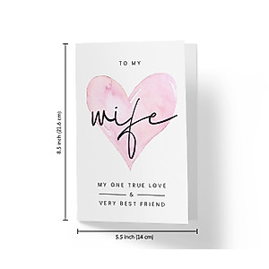 KARTO - Sweet Birthday Card for Wife, Large 5.5 x 8.5 Greeting Card, Birthday Card for Wife from Husband, Happy Birthday Wife Card - One True Love Wife