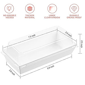 Ocmoiy Charcuterie Boxes with Clear Lids, 50 Pack White Bakery Boxes, Cookie Boxes, Small Treat Boxes for Pastry, Sandwich, Cupcakes, Strawberries, Dessert To Go Containers