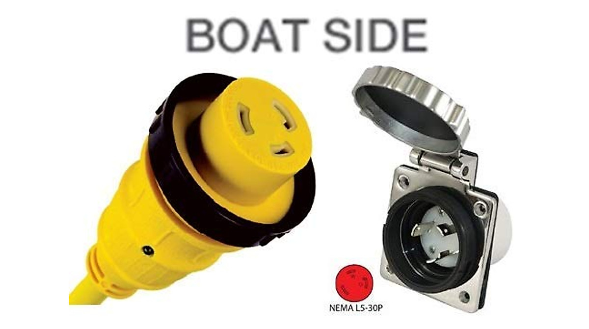 Marvine 25FT Shore Power Extension: RV & Boat Connector, Heavy Duty Cable