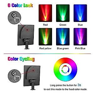APONUO Solar Spot Lights Outdoor Color Changing, 2 Colors Modes Solar Landscape Lighting RGB Spotlights Waterproof 6-in-1 Wall Lamp for Patio, Pathway, Yard, Garden, Holiday Decoration (Multi-Color)