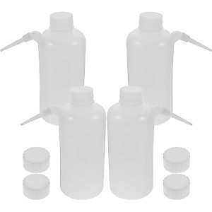 Hemobllo Safety Wash Bottles- Unitary Wash Bottles PE Squirt Bottles Lab Squeeze Bottle Chemical Wash Bottle, Lab Water Squirt Bottle Watering Tool Tattoo Wash Bottle (4PCS)