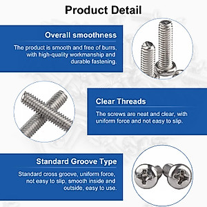MroMax 30Pcs M2.5 x 30mm Pan Head Phillips Machine Screws, 304 Stainless Steel 18-8, Fully Thread, Metric Silver Gray Cross Head Screws Bolts for Computers, Camera and Other Small Electronic Devices