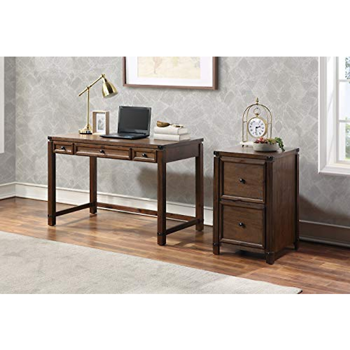 OSP Home Furnishings Baton Rouge Writing Desk, Walnut