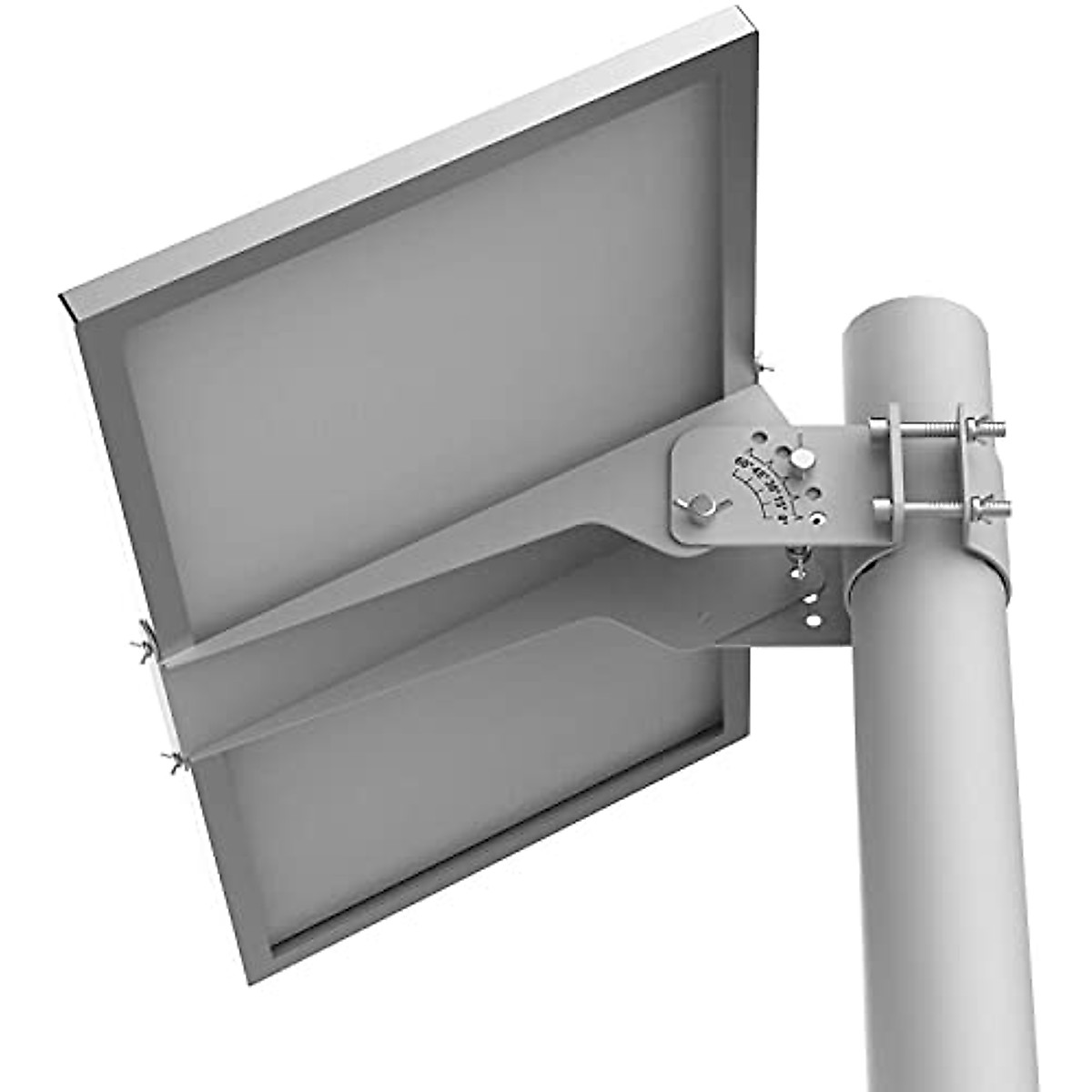 Adjustable Pole Mounting Bracket Rack Kit for 50W Solar Panel - Fit Pole Dia 2.35 - 4.0 Inch / 60mm - 100mm