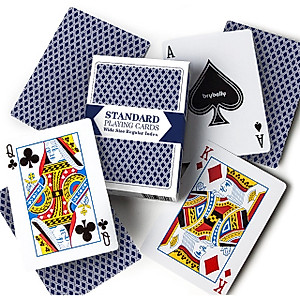 Brybelly 12 Blue Decks Standard Playing Cards (Wide-Size, Regular Index)