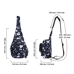 HUA ANGEL Floral Sling Bag - Small Crossbody Backpack Shoulder Bag for Men Women Hiking Travel Cycling Chest Bag Daypack