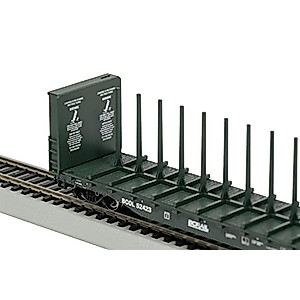 Bachmann Trains - 52' Center-Beam FLATCAR with BULKHEADS - BC Rail #52423 - HO Scale