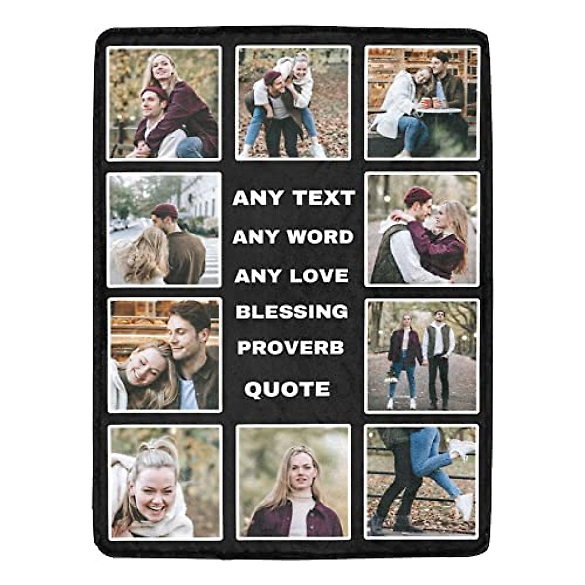 Valentines Day Gifts Customizable Blanket Customized Blankets with Photos for Him Personalized Picture Blanket Collages Throw Photo Blankets Valentines Gift for Kids Boyfriend Women Family Her Decor