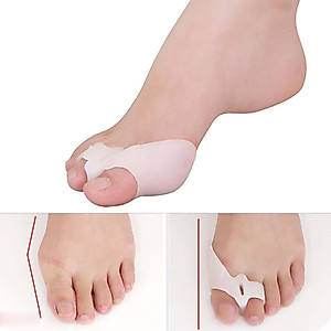 baolaili 1 Pair White Bunion Cushion and Protector Silicone Big Toe and Relieve Bunion Pain Bunion Pads Gel Bunion Corrector Guards Pad Cushion Toe Protector Straightener Toe Separators Realign