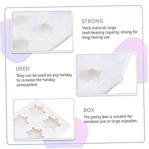 ULTECHNOVO 2pcs Packaging Boxes Cupcake Box Clear Cake Stand Clear Cake Box Mini Paper Cups Cake Packing Box Muffins Containers Box Disposable Pastry Box Cupcake Holder Cake Packaging Boxes
