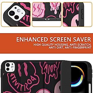 Cabreche Compatible with iPad Pro 13 Inch M4 Case 2024 with Pencil Holder TPU Back Case Auto Sleep/Wake Cover for Girls Women Men Cute Preppy Cool (PS12-Blue, Pro13 inch 2024)