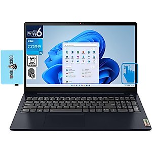 Lenovo IdeaPad 3 15.6" Touchscreen IPS FHD Abyss Blue Laptop (Intel i5-1235U, 40GB RAM, 1TB PCIe SSD, Intel Iris Xe, Backlit KYB, FP, WiFi 6, BT 5.2, Webcam, Win 11 Pro) w/Dockztorm Hub