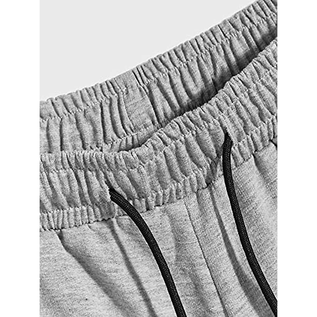 OYOANGLE Men's Reflective Expression Print Drawstring Waist Athletic Workout Track Shorts with Pockets Light Grey M