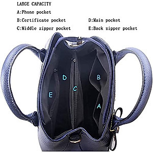 S.G Purses and Handbags for Women Fashion Ladies PU Leather Top Handle Satchel Shoulder Tote Bags (BLUE)