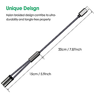 USB Type C to 3.5mm Female Headphone Jack Splitter, Dual Headphone Jack Adapter Compatible with iPad, Samsung S21 S20 S20+ Ultra, Google Pixel 4 3 XL