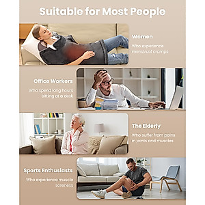 BOB AND BRAD Weighted Heating Pad for Back Pain Relief, 24"x34'' Electric Heating Pad for Neck and Shoulder, 6 Heat Settings, Full Body Heating Pad, ETL Certified, FSA HSA Eligible, Gifts for Mom Dad